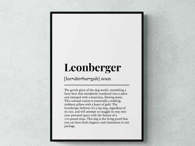 Leonberger Funny Definition Dog Wall Art Print by Etsy | ufurnish.com