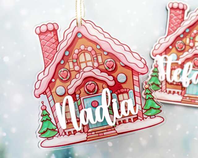 Personalized Gingerbread House Christmas Stocking Tag Wood Or Acrylic ...