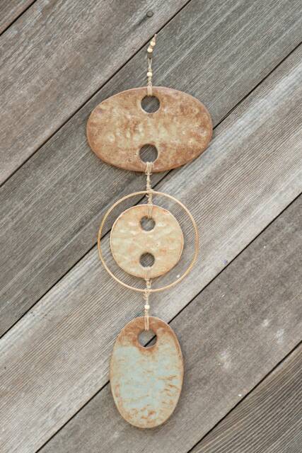Sky Dust Wall Art Beach Handcrafted Hanging Wind Chime Natural Clay ...