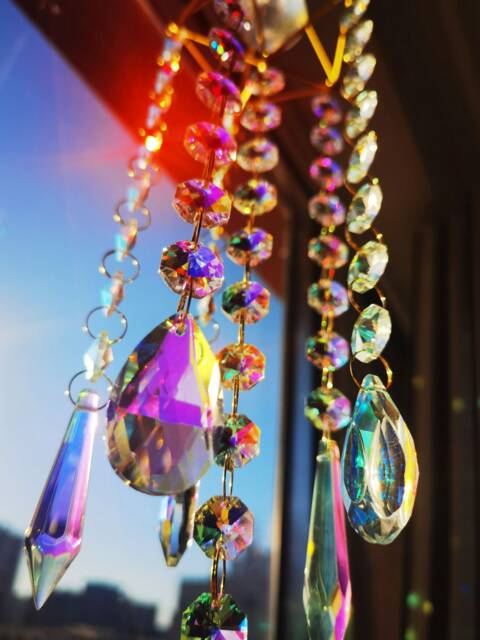 Crystal Suncatchers - Aura Moonphase Rainbow Maker Light Reflection ...