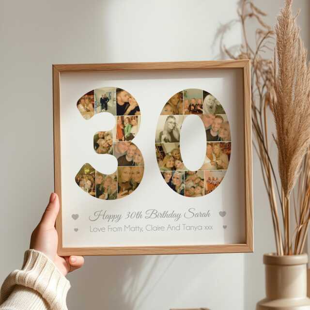 Personalised 30Th Birthday Photo Collage Frame, Gift, Framed Print ...