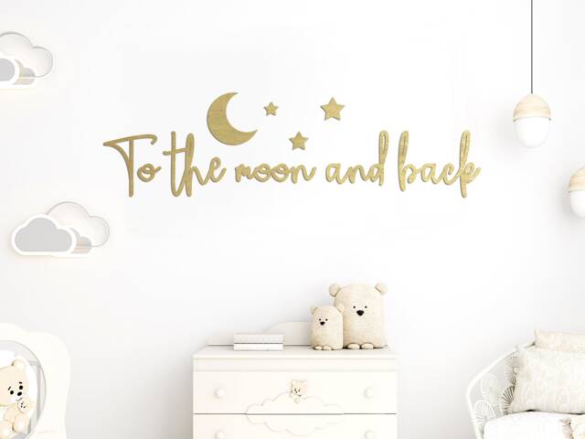 To The Moon & Back Wall Art Wording With & Stars by Etsy | ufurnish.com