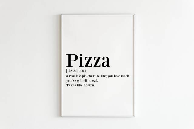 Pizza Definition Print, Lover Gift, Foodie Wall Art Decor by Etsy ...
