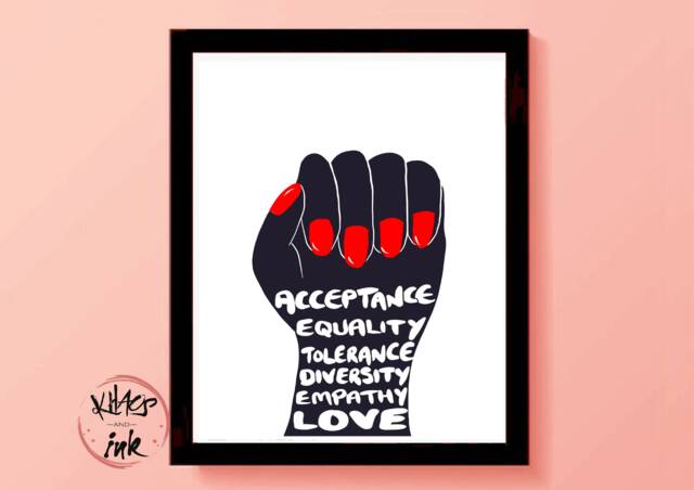 Motivational Print On Diversity, Acceptance, Equality, Tolerance ...