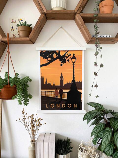 Vintage London Print Westminster Sunset, Big Ben Poster by Etsy ...