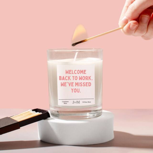 Welcome Back To Work Candle. Colleague Gifts. Candle For Coworker ...