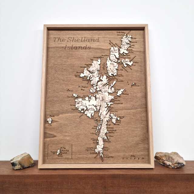 Shetland Islands 3D Wooden Engraved Map Personalised Wall Decor by Etsy ...