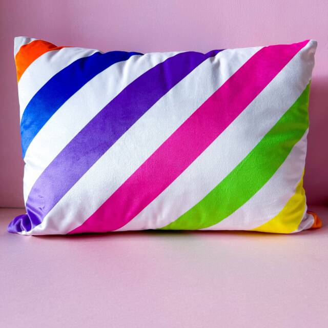Sorbet Dreams Rainbow Velvet Cushion in Pastel Or Neon Colours by Etsy ...
