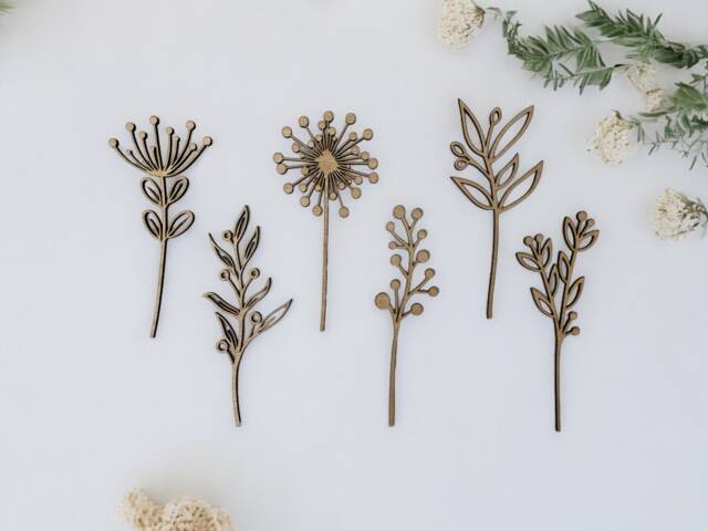 Wildflowers Wooden Floral Wall Decor, Large Stem Flower Spring Bouquet ...