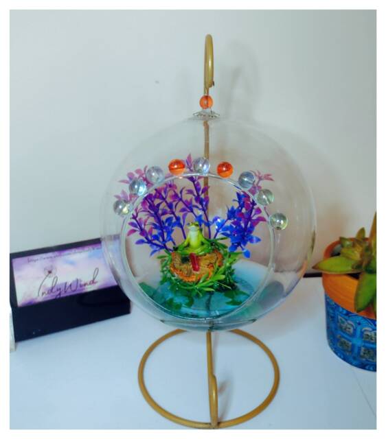 Hanging Terrarium, Glass Terrarium With Stand, Meditating Miniature ...