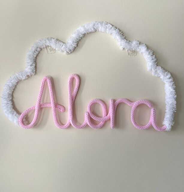 Knitted Wire Name With Fluffy Cloud, Wire, Sign, Personalised Gifts, Wall Hanging by Etsy ...