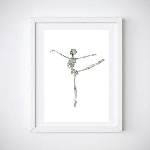 Ballerina Skeleton Painting Print Anatomy Of Dance, Ballet Dancer Wall ...