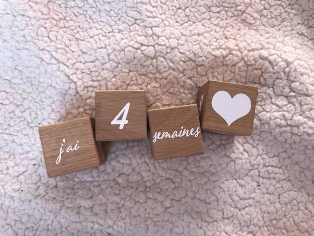 Birth Milestone Cubes, Children's Room Decoration, Wooden First Name ...