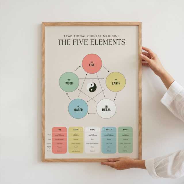 Tcm Five Elements Art Print, 5 Poster, Chinese Medicine Gift ...