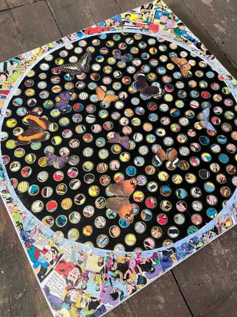 Fibonacci Spiral Painting. Collage Artwork Using Old Star Trek Comic ...