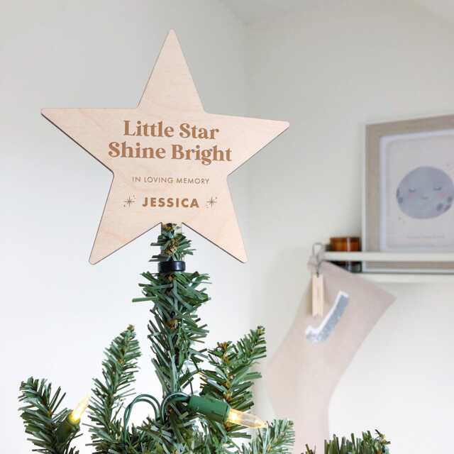 In Loving Memory Christmas Tree Topper Star, Engraved Topper, Memorial ...