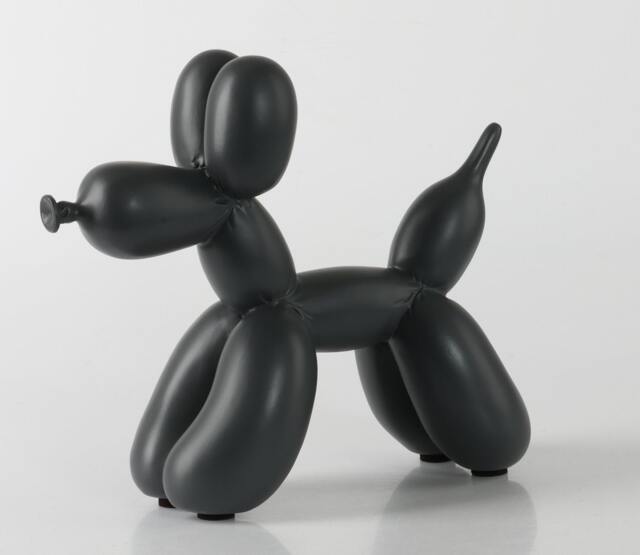 Matte Grey Balloon Dog Statue Sculpture - Pop Art Home Decor Ornament ...