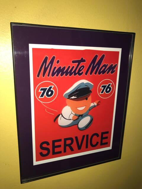 Union 76 Minute Man Oil Gas Service Station Garage Bar Framed ...