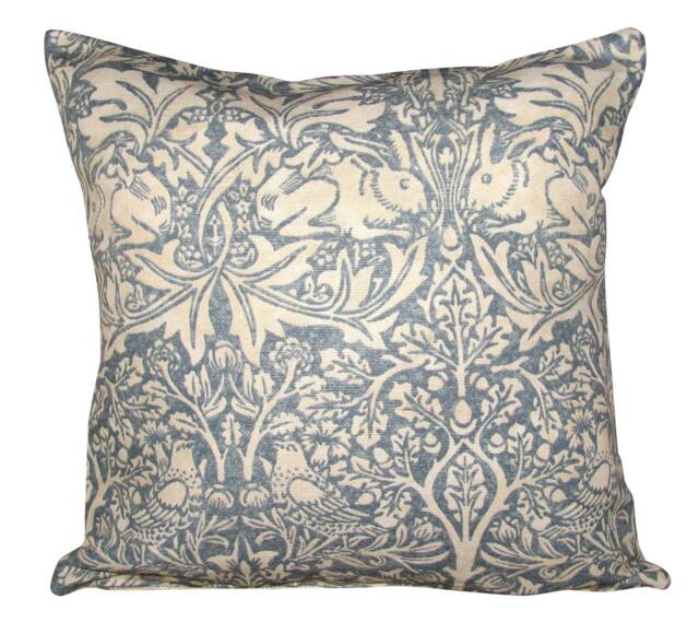 William Morris Brer Rabbit Blue Linen Cushion Cover by Etsy | ufurnish.com