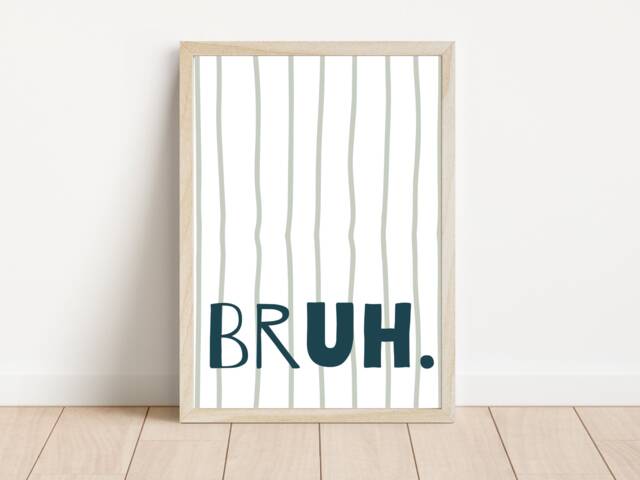 Bruh Print. Stripe Teen & Tween Prints. Gamer Wall Art. Perfect For A ...
