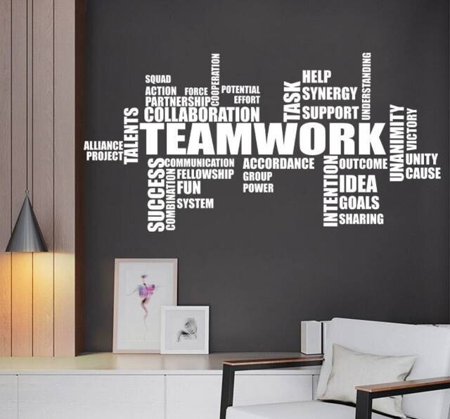 Teamwork Wall Decal - Office Art Decor Motivational Sticker ...
