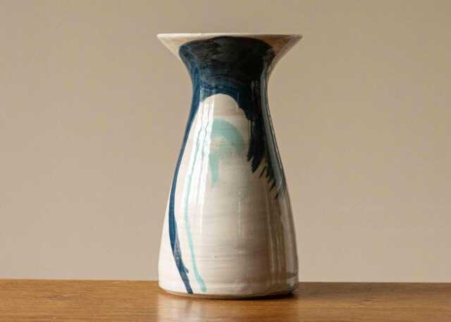 Large Handmade Pottery Vase With Blue & Turquoise Decoration Inspired ...