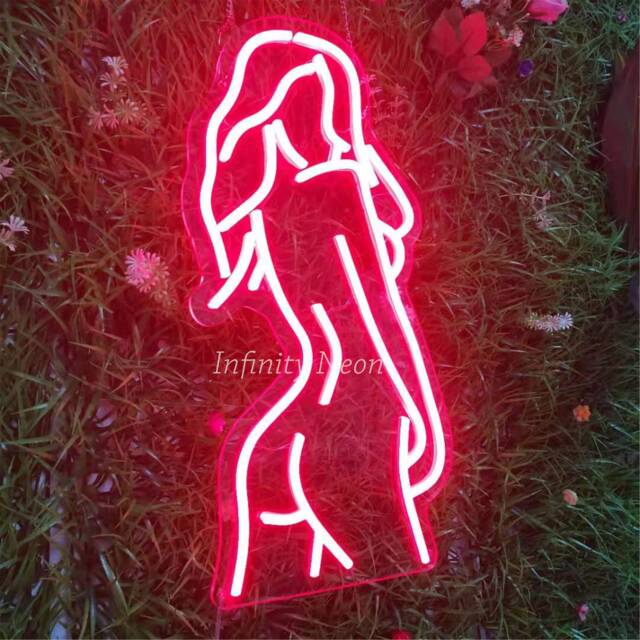 Custom Neon Sign Girl Back Shape Wedding Led Party Red Light Room Wall ...