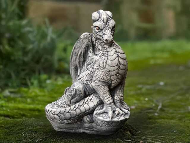 Unique Dragon Sculpture Concrete Sitting Statue Stone Figurine Mythical ...