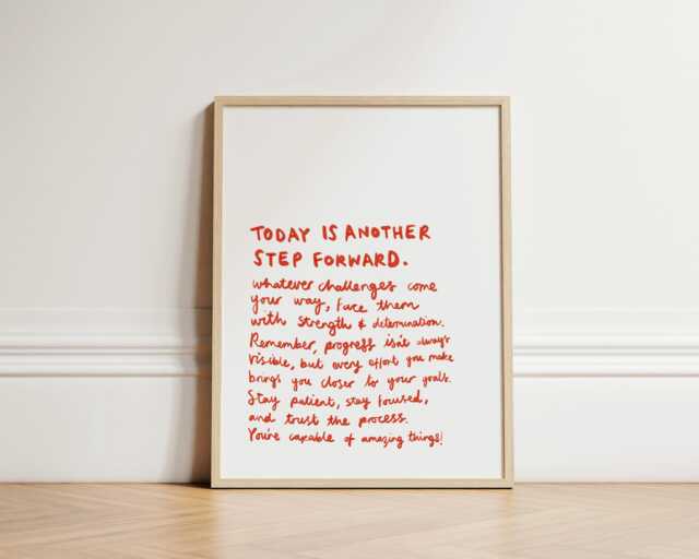 Another Step Print, Positive Affirmations Poster, Wall Art, Office Desk ...