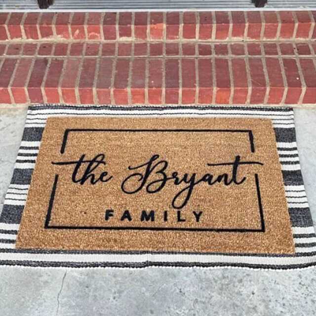Personalized Coir Doormat Flocked Welcome Mat For Double Doors Unique ...