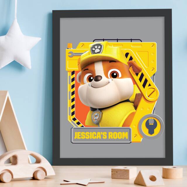 Paw Patrol Print - Rubble Graphic Personalised Poster Wall Art by Etsy ...