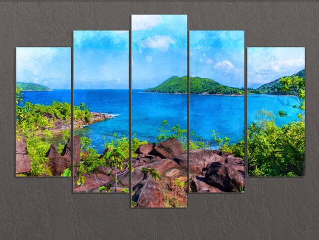 Seychelles Canvas Print, Painting, Mah?? Island, Wall Art, Print by ...