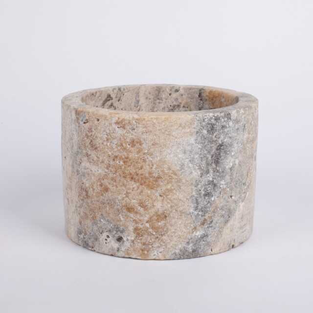 Travertine Bowl, Rustic Style Marble Handmade Natural Stone Beige Stone ...