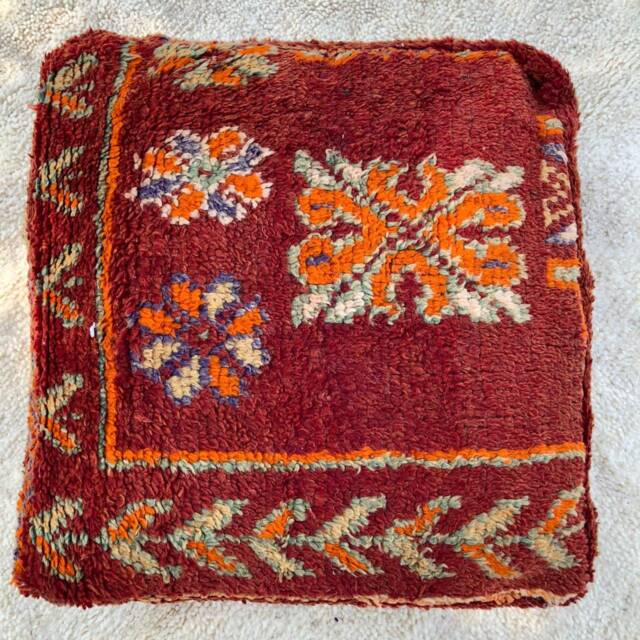 Moroccan Pouf , Vintage Ottoman, Vintage Rug Pouf, Floor Cushion ...