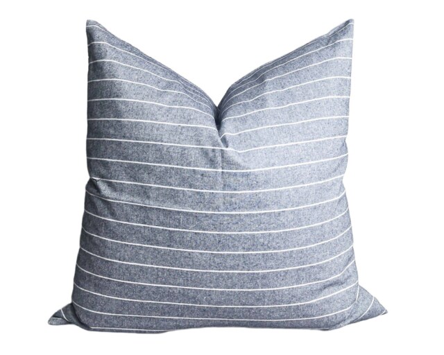Dark Gray Lanna Hmong Striped Woven Pillow, Neutral Pillow Covers ...