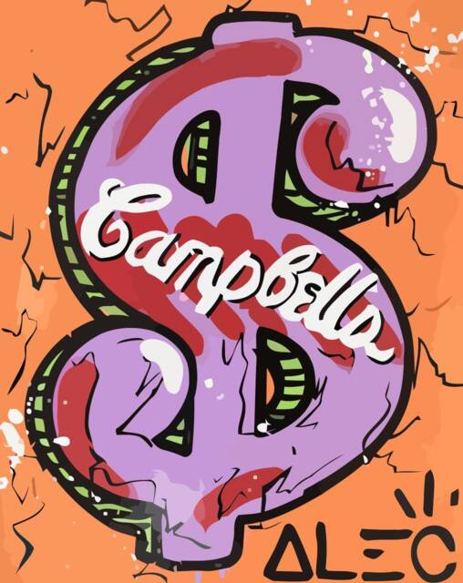 Campbells Soup, Dollar Sign, Alec Monopoly Poster, Print, Canvas ...