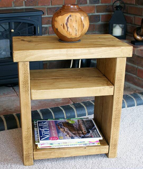 Rustic Cottage Side Table Solid Wood Bedside Table by Etsy | uFurnish.com