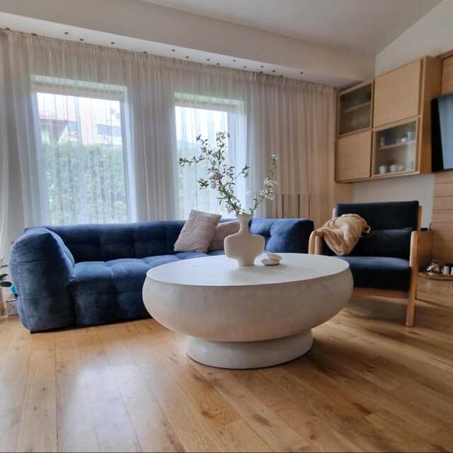 Micro Concrete Coffee Table, Round Living Room Furniture, Modern ...