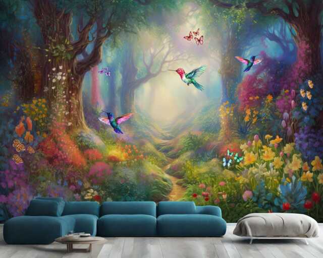 Enchanted Magical Forest Trees Girls Room Wall Decor Gift, Art Print ...