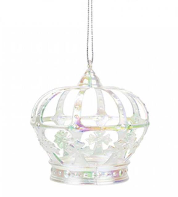 Iridescent Shimmer Hanging Crown Christmas Tree Decorations, Magical ...