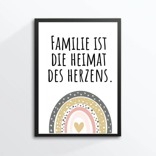 Din A4 Art Print Without Frame - Saying Family Is The Home Of Heart ...