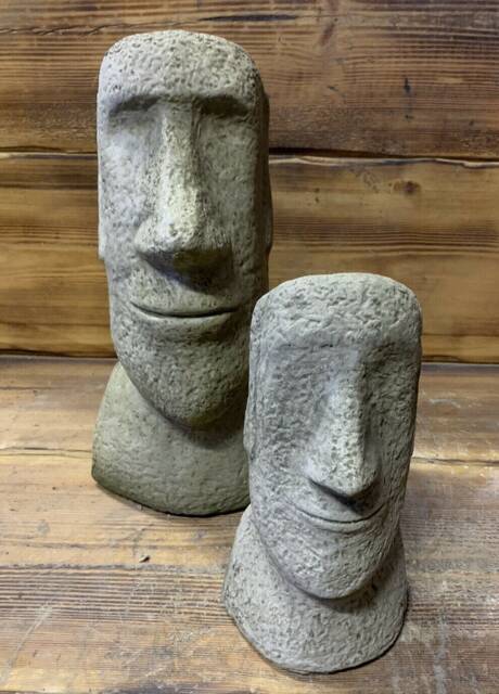 Stone Garden Pair Of Moai Easter Island Head Tiki Ornaments Statues by Etsy | ufurnish.com