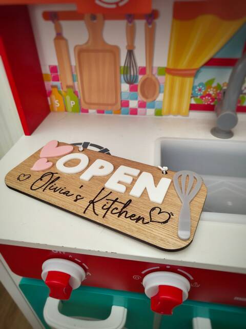Personalised Kitchen Open Sign, Utensils. Mothers Day Gift. Father's ...