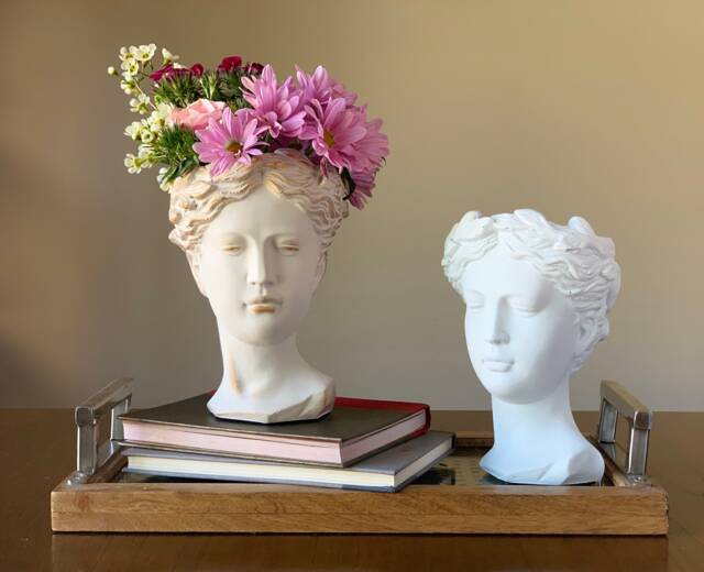 Greek Goddess Head Planter - Venus Bust Statue Vase Roman Female ...