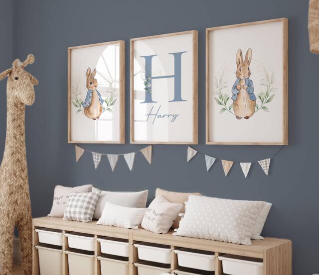 Set Of 3 Peter Rabbit Nursery Print, Beatrix Potter Prints, Bedroom Art ...