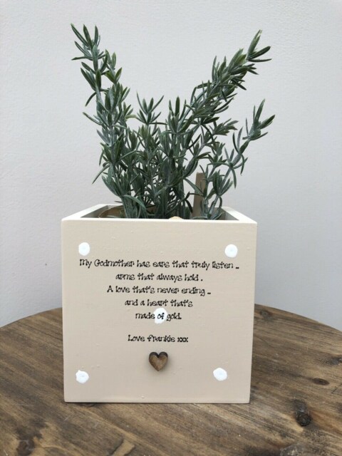 Godmother Personalised Flower/Plant Pot Godparents Godfather Gift ...