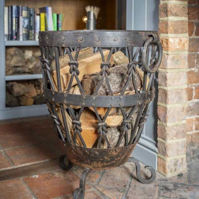 Large Hand Forged Wrought Iron Log Basket by Etsy | ufurnish.com