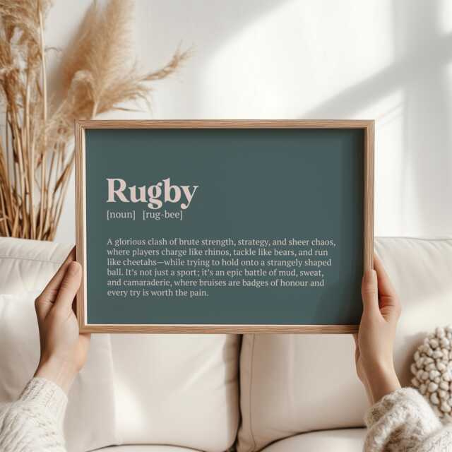Rugby Definition Wall Art Print - Gift For Fans & Players - Minimalist ...
