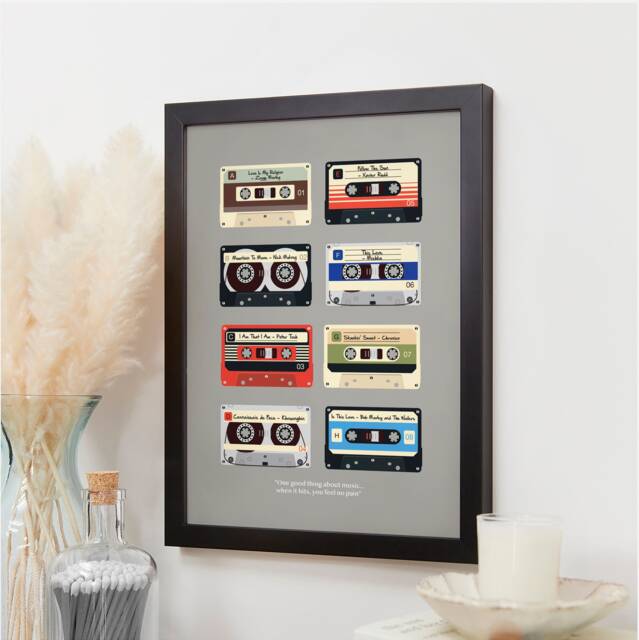 Retro Cassette Tapes Personalised Print. Birthday Gift. Music Lover ...