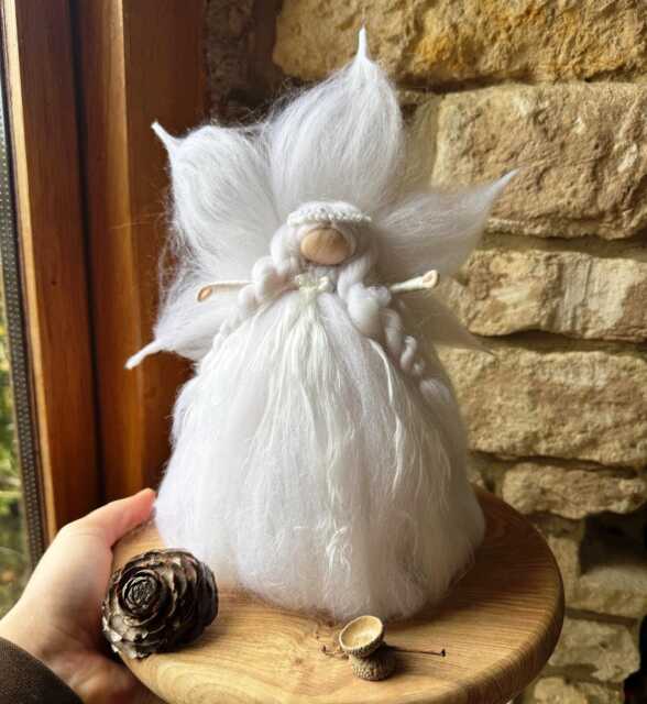 Christmas Angel Handmade Jade Shen Tree Topper Felted Steiner Waldorf ...
